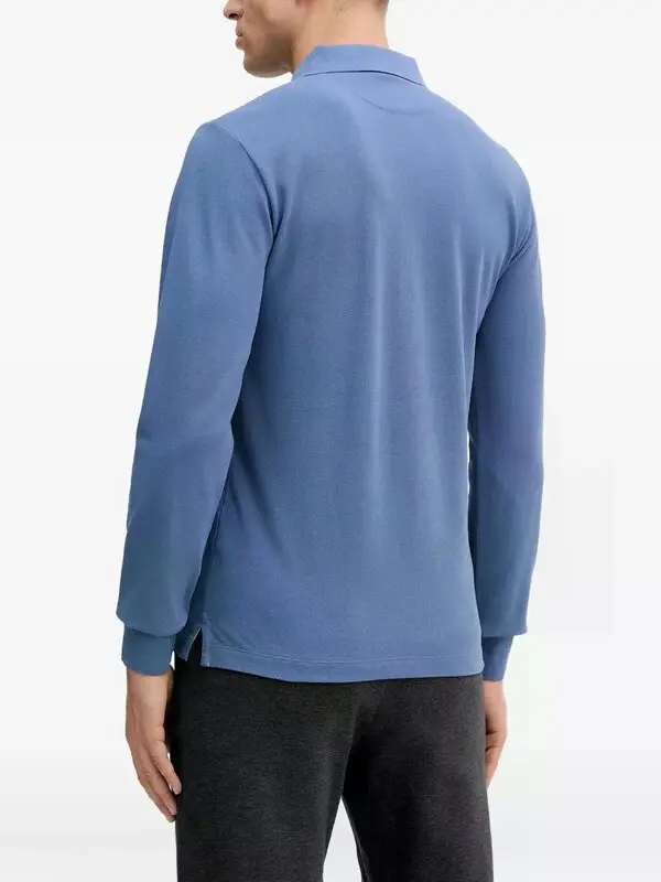 HACKETT Long-sleeved Logo-embroidered Polo Shirt