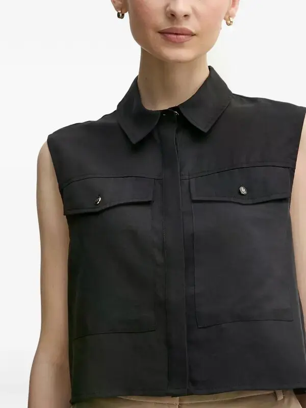 GAUDI Sleeveless Cropped Shirt - Black