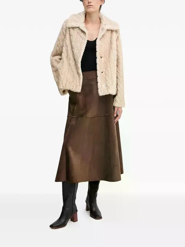 GAUDI Textured Cable-knit Button-up Jacket