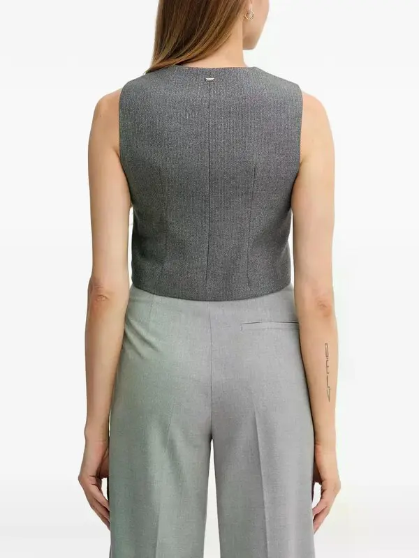 GAUDI Button-up V-neck Waistcoat - Grey