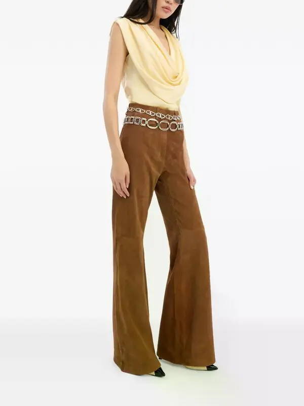ROTATE BY BIRGER CHRISTENSEN High-waisted Suede Trousers