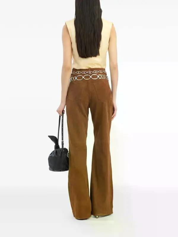 ROTATE BY BIRGER CHRISTENSEN High-waisted Suede Trousers