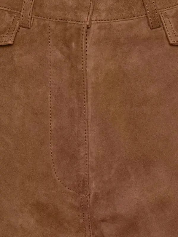 ROTATE BY BIRGER CHRISTENSEN High-waisted Suede Trousers