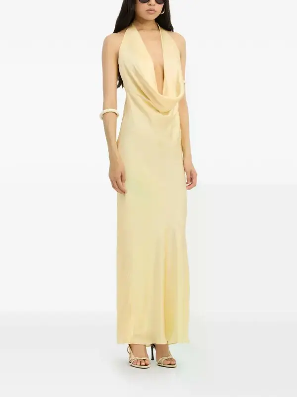 ROTATE BY BIRGER CHRISTENSEN Halterneck Maxi Dress - Yellow