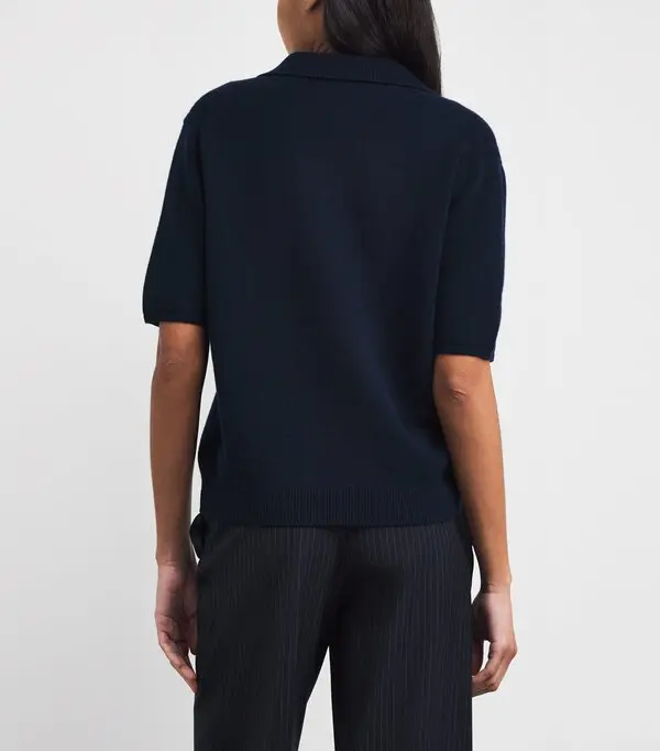 Harrods Cotton-cashmere Collared Sweater - Navy