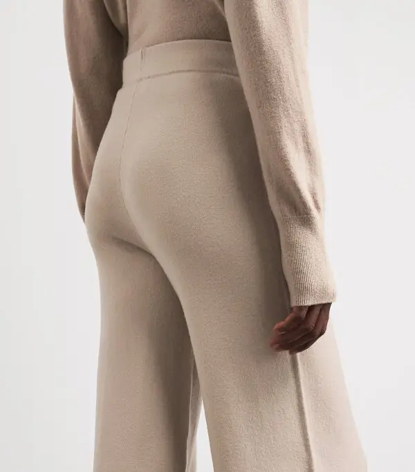 YVES SALOMON Merino Wool Straight Trousers - Beige