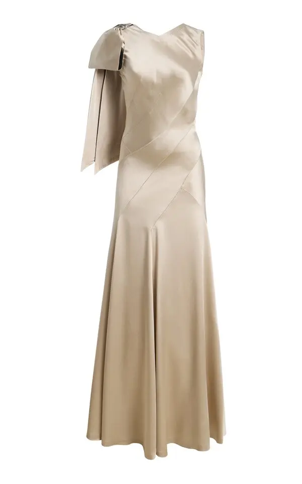 MAISON MARGIELA Satin Maxi Dress - Gold