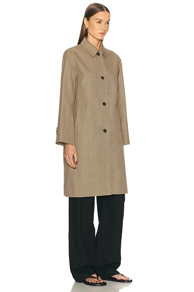 NILI LOTAN Watson Duster Coat In Tweed - Beige Check