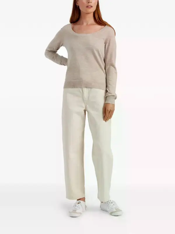 Chinti & Parker Scoop Neck Fine Knit Sweater - Neutrals