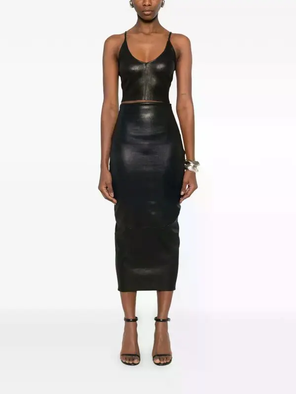 Rick Owens V-neck Spaghetti Strap Top - Black