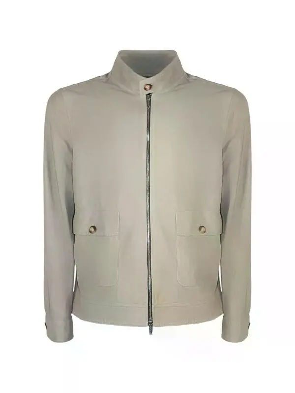 VOLFAGLI FIRENZE Plutone High-collar Suede Jacket - Neutrals
