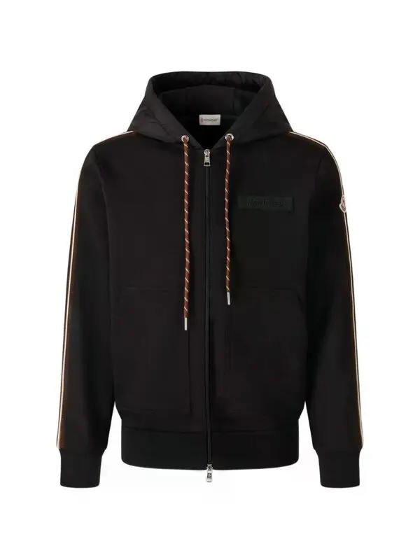 Moncler Logo Stripe Zip Up Hoodie