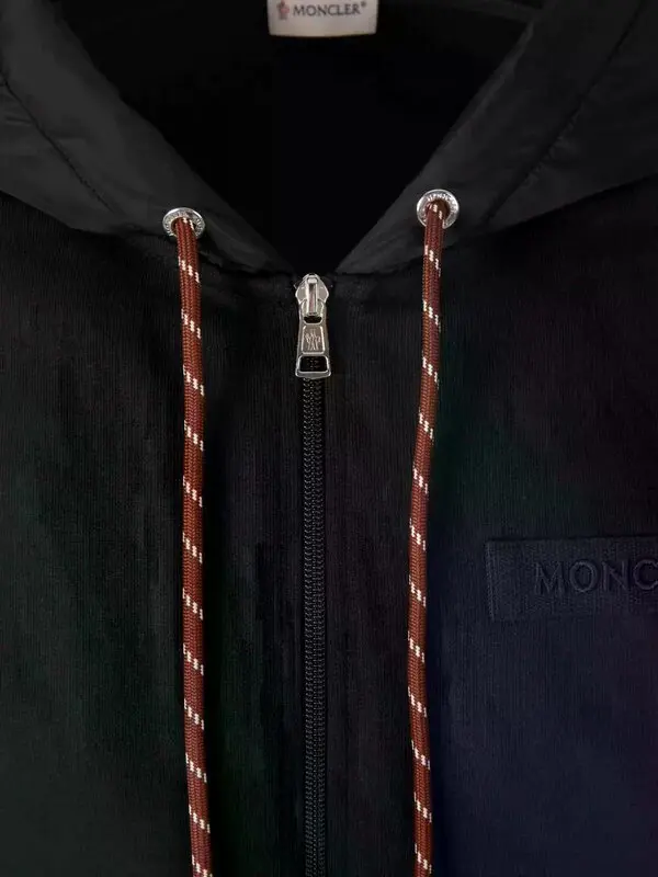 Moncler Logo Stripe Zip Up Hoodie