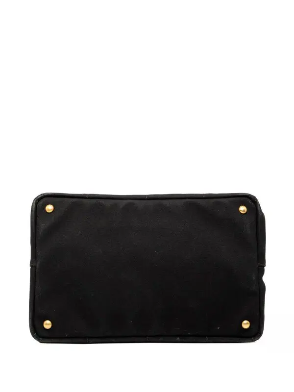 Prada Canvas Canapa Logo Satchel - Black