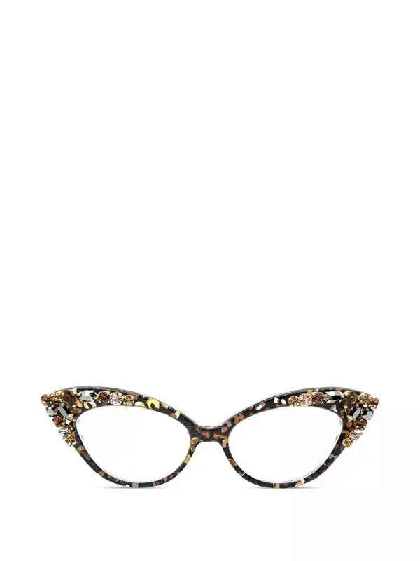FRANCIS KLEIN Embellished Cat-eye Eyeglasses - Brown