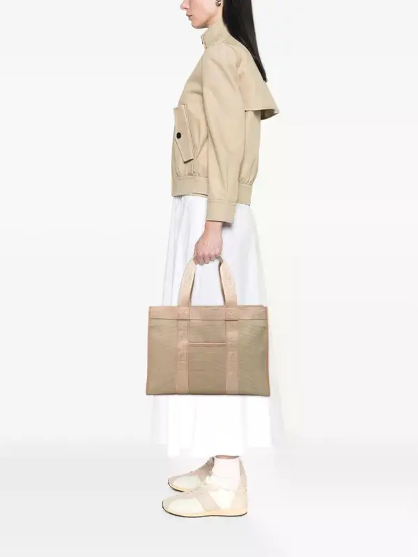Fendi Zucca Trimmed Canvas Tote Bag - Brown