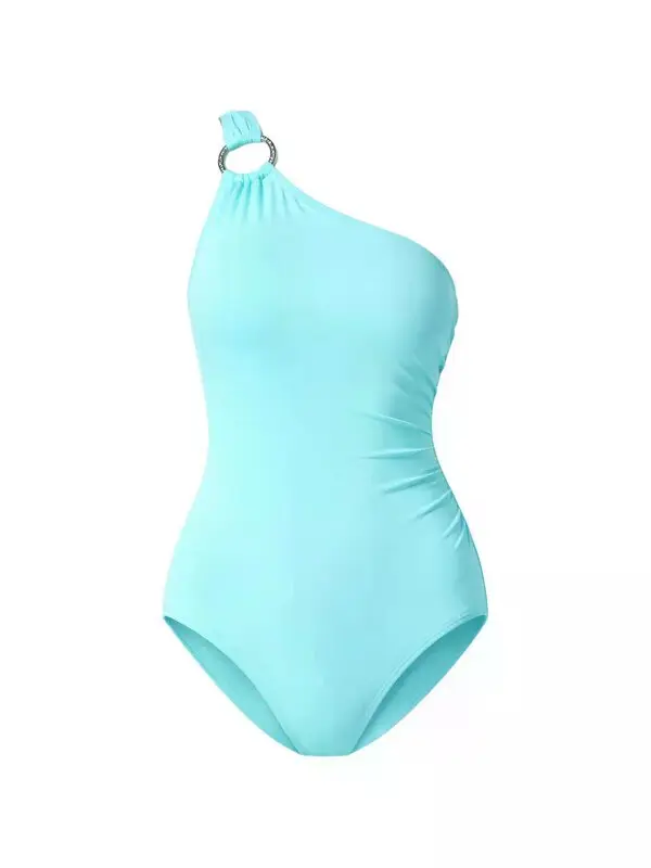 Michael Kors One-shoulder Ring Swimsuit - Blue