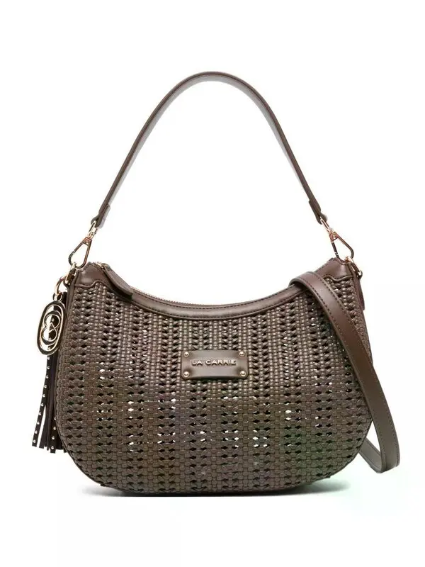 LA CARRIE Woven Tassel Cross Body Bag - Brown
