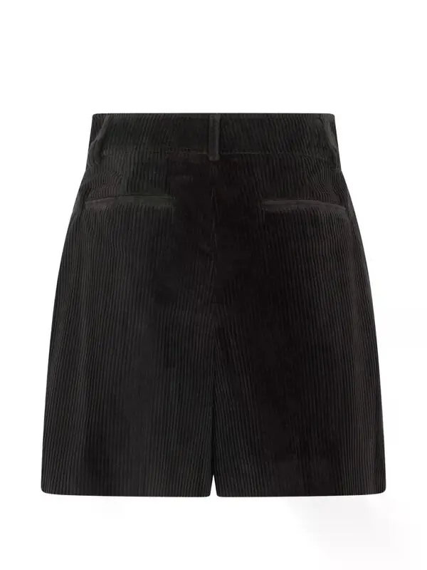 Red Valentino Corduroy Pleated Shorts - Black