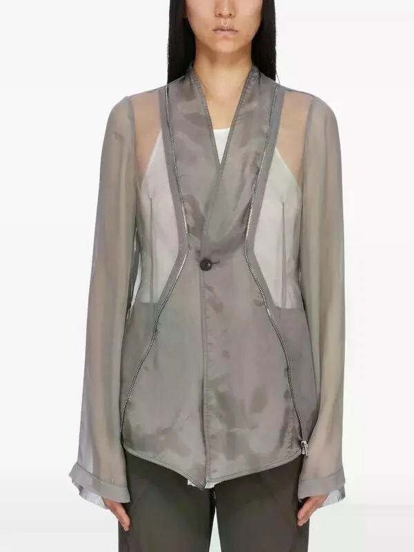 Rick Owens Temple Stag Zip-detail Shirt - Grey