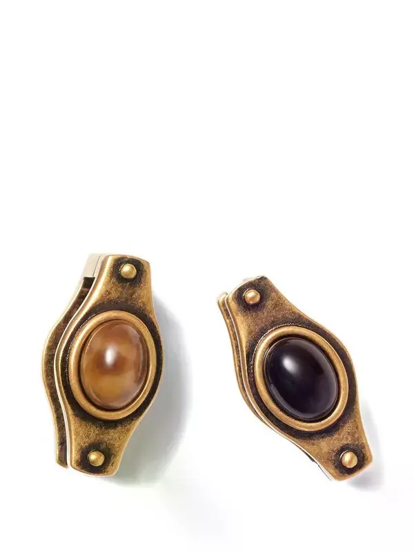 Versace Ellittica Earrings With Medusa Hardware - Gold