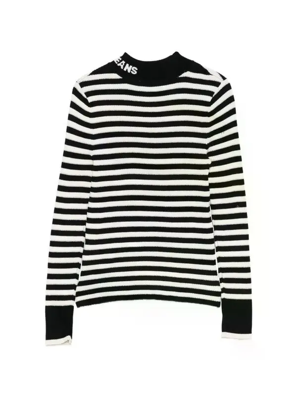 Dkny Long-sleeve Striped High Neck Sweater