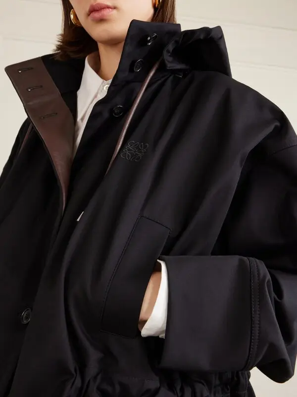 Loewe Hooded Cotton And Silk-blend Canvas Jacket