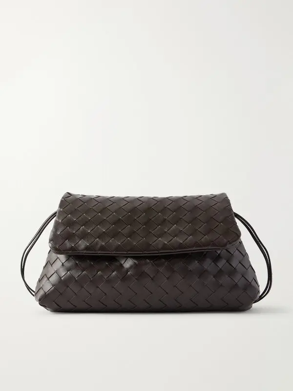 Bottega Veneta Giorno Intrecciato Leather Shoulder Bag