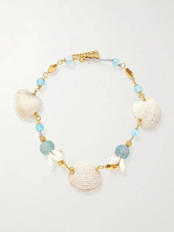 Tohum Design Gold-plated Shell And Stone Necklace - Multi