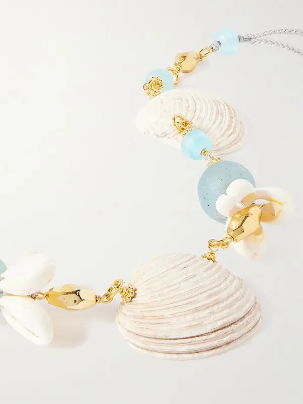 Tohum Design Gold-plated Shell And Stone Necklace