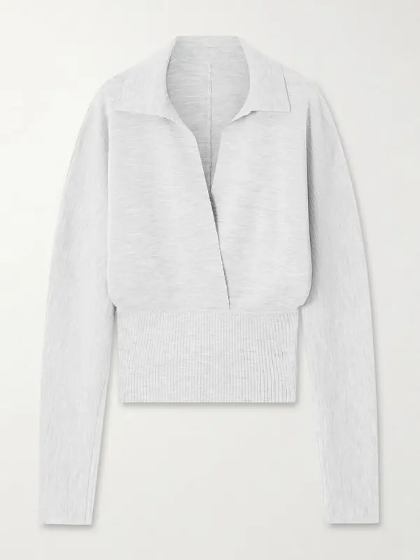 LANVIN Convertible Wool-blend Sweater - Gray