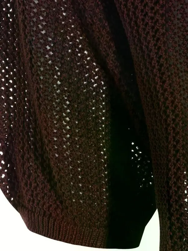Antonelli Firenze Pointelle Knit Top - Brown