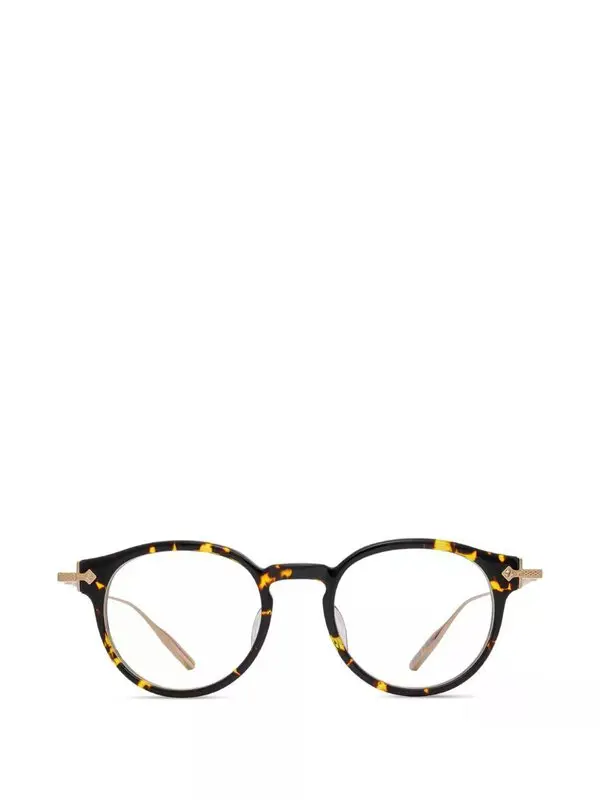 Barton Perreira Eugene Metallic Round-frame Glasses - Brown