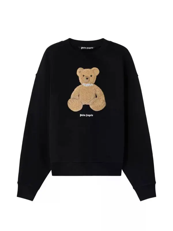 Palm Angels Textured Bear Graphic Sweatshirt