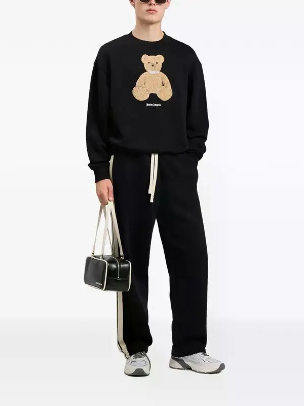 Palm Angels Textured Bear Graphic Sweatshirt