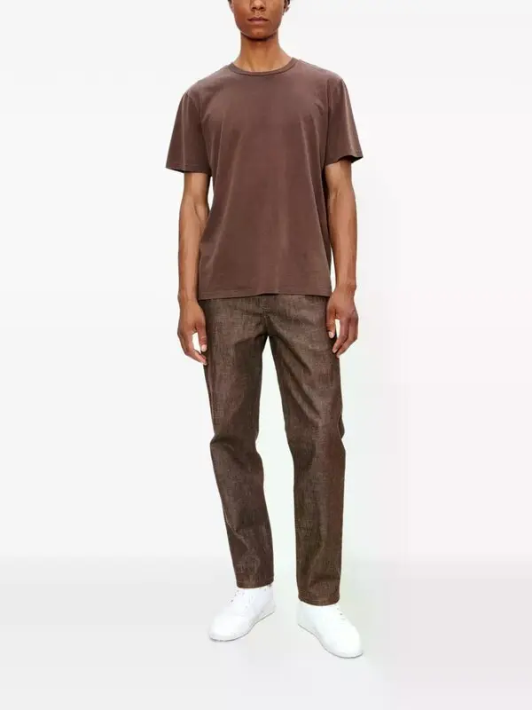 A.p.c. Crewneck T-shirt With Printed Detail - Brown