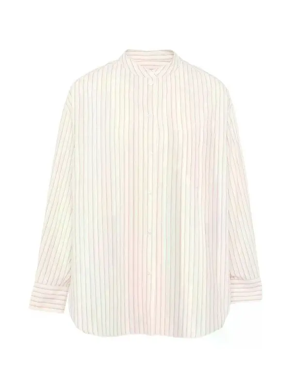 YVES SALOMON Long Sleeve Striped Shirt - Neutrals