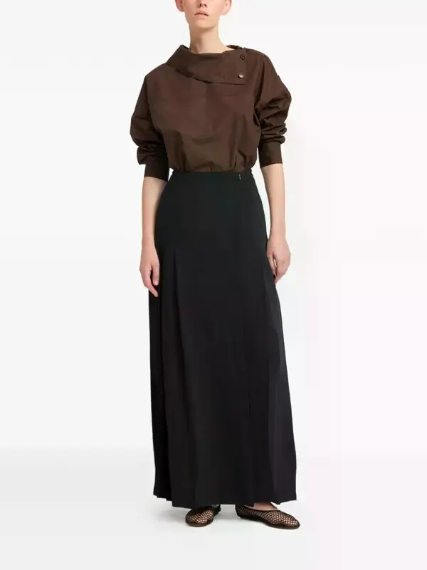 YVES SALOMON Pleated Maxi Skirt - Black