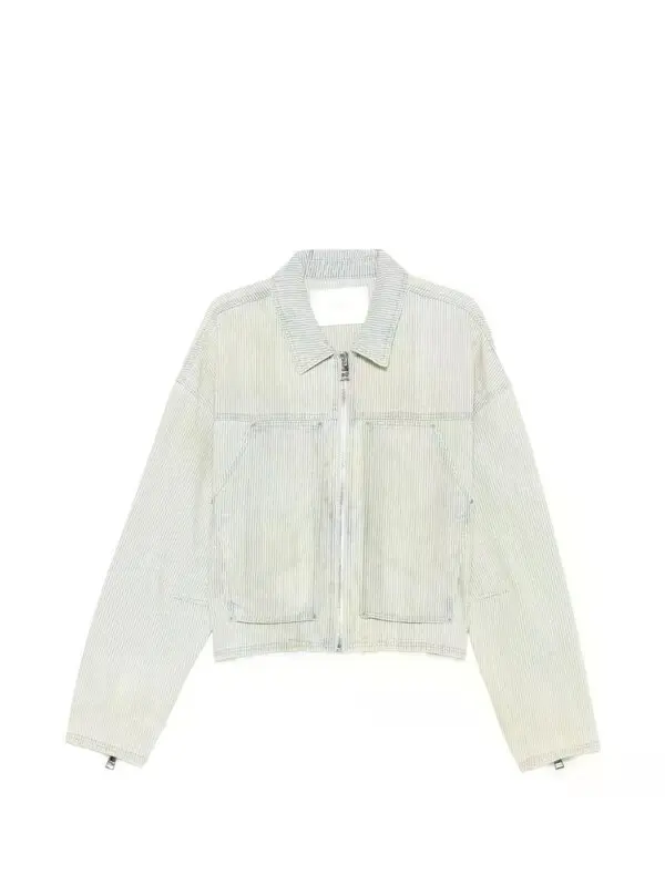 PURPLE BRAND Striped Zip Jacket - Neutrals