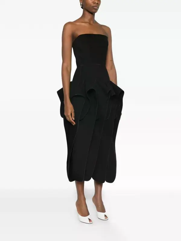 Maticevski Strapless Ruffled Midi Dress