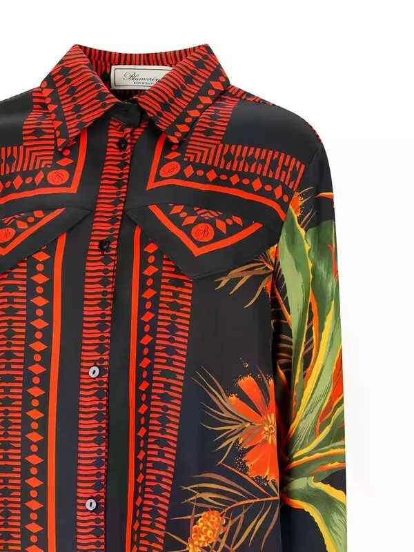 Blumarine Printed Shirt Dress - Black