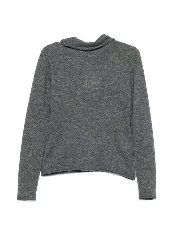 VIKTORIA CHAN Turtleneck Sweater With Tie Detail - Grey
