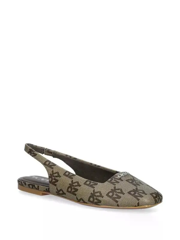 Dkny Monogram Pattern Slingback Flat Pumps