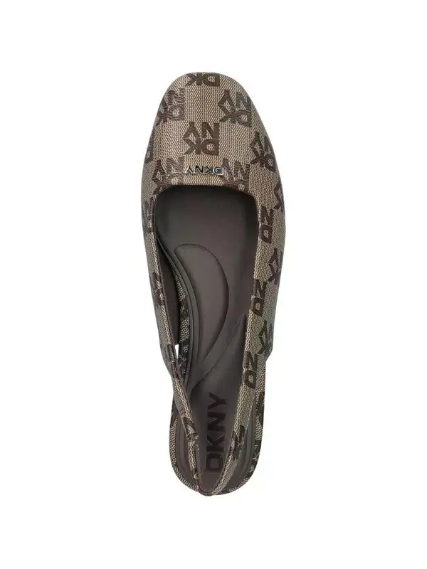 Dkny Monogram Pattern Slingback Flat Pumps
