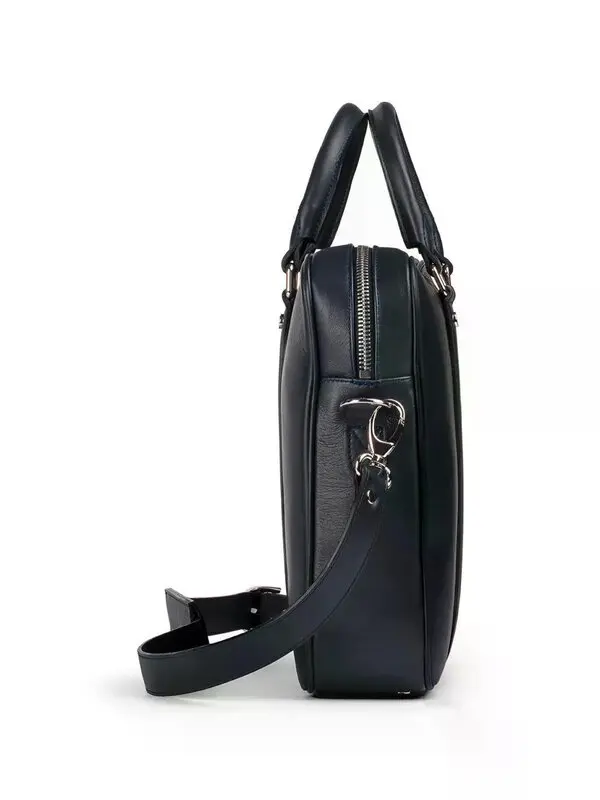 DOUCAL'S Leather Briefcase - Blue