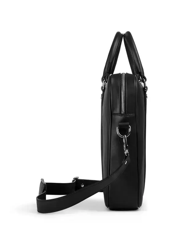 DOUCAL'S Leather Briefcase - Black