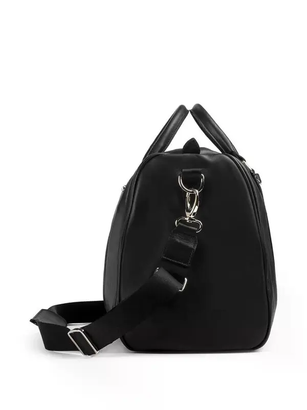 DOUCAL'S Leather Holdall With Detachable Strap - Black