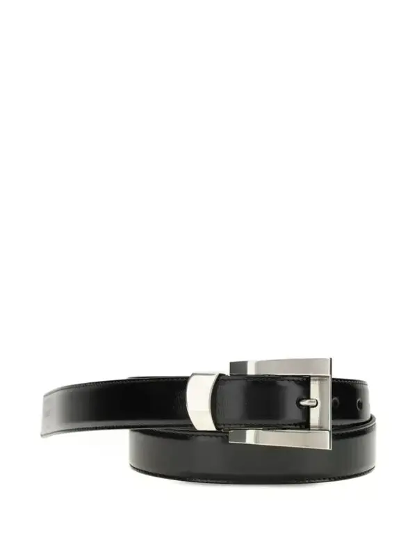 Versace Calf Leather Belt With Logo Lettering And Metal Buckle