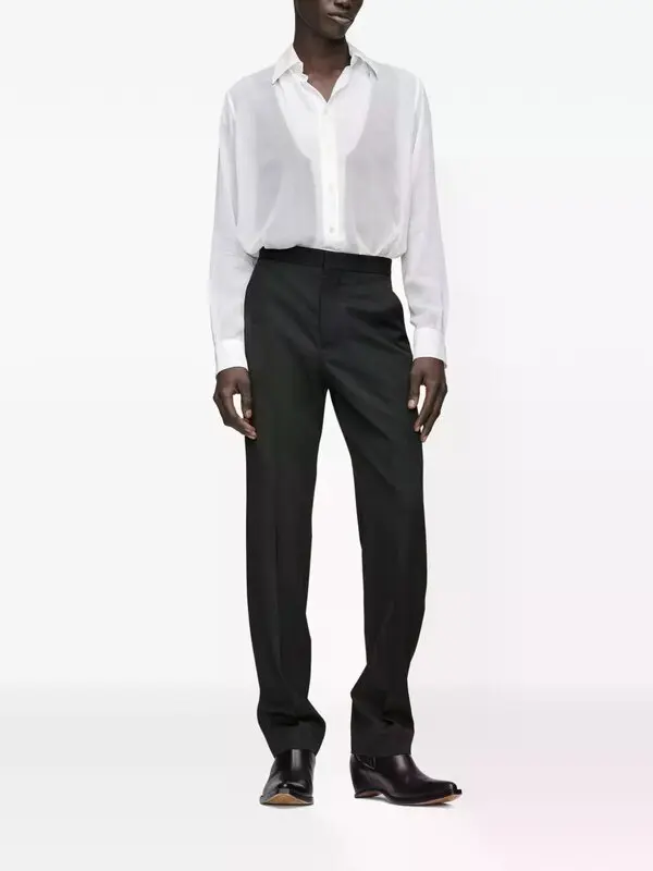 MAISON MARGIELA Wool Front Crease Trousers - Black