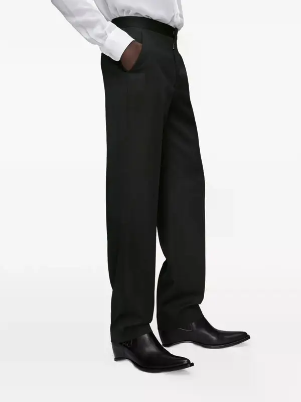 MAISON MARGIELA Wool Front Crease Trousers - Black